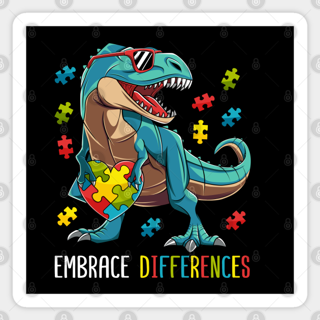 Dinosaur Embrace Differences Autism Awareness Gift Boy Kids - Autism ... Dinosaur Embrace Differences Autism Awareness Gift Boy Kids - Autism ...